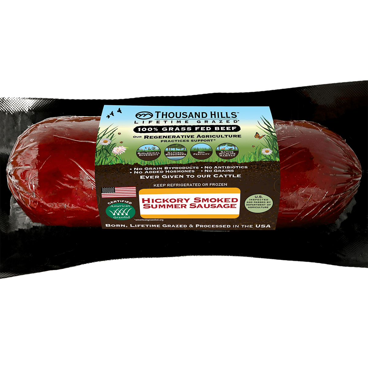 Hickory Smoked Summer Sausage – Thousand Hills Lifetime Grazed