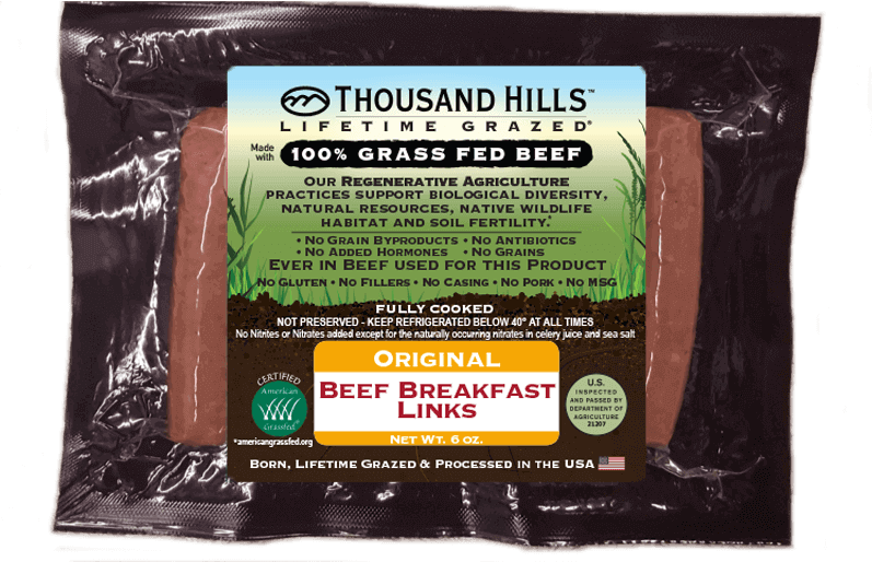 Smoked Beef Breakfast Links – Thousand Hills Lifetime Grazed