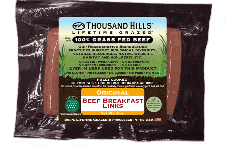 Smoked Beef Breakfast Links – Thousand Hills Lifetime Grazed