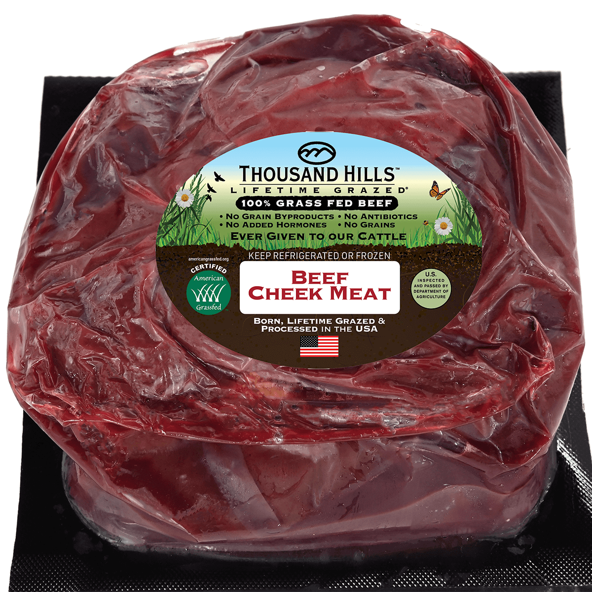 Grass Fed Beef Cheeks Meat – 4lbs – Case – Thousand Hills Lifetime Grazed