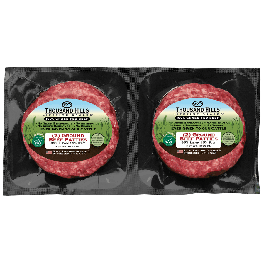 Grass Fed Ground Beef Patties 85/15 | 100% Grass Fed | Thousand Hills ...