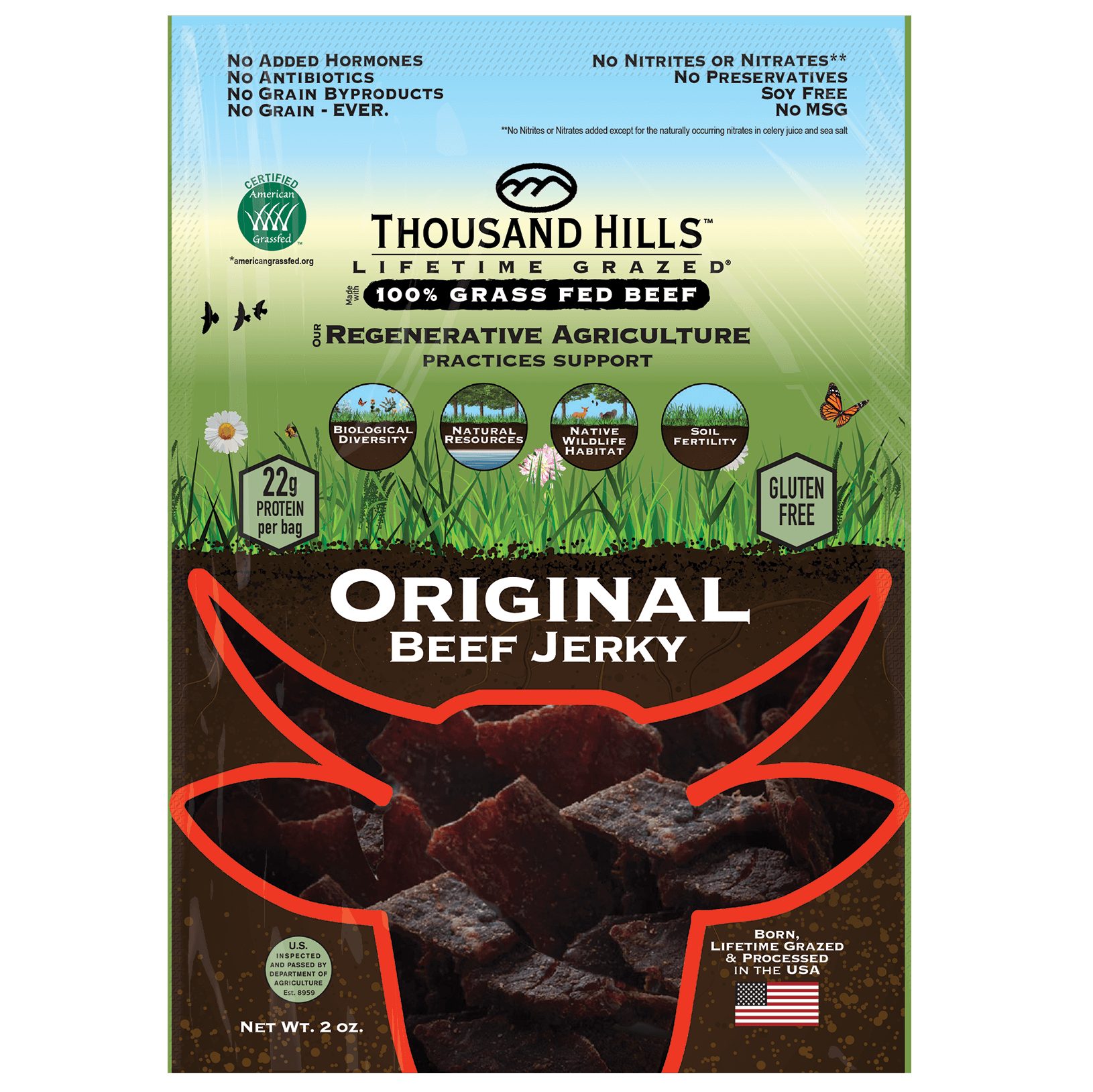 Grass Fed Original Beef Jerky – Thousand Hills Lifetime Grazed