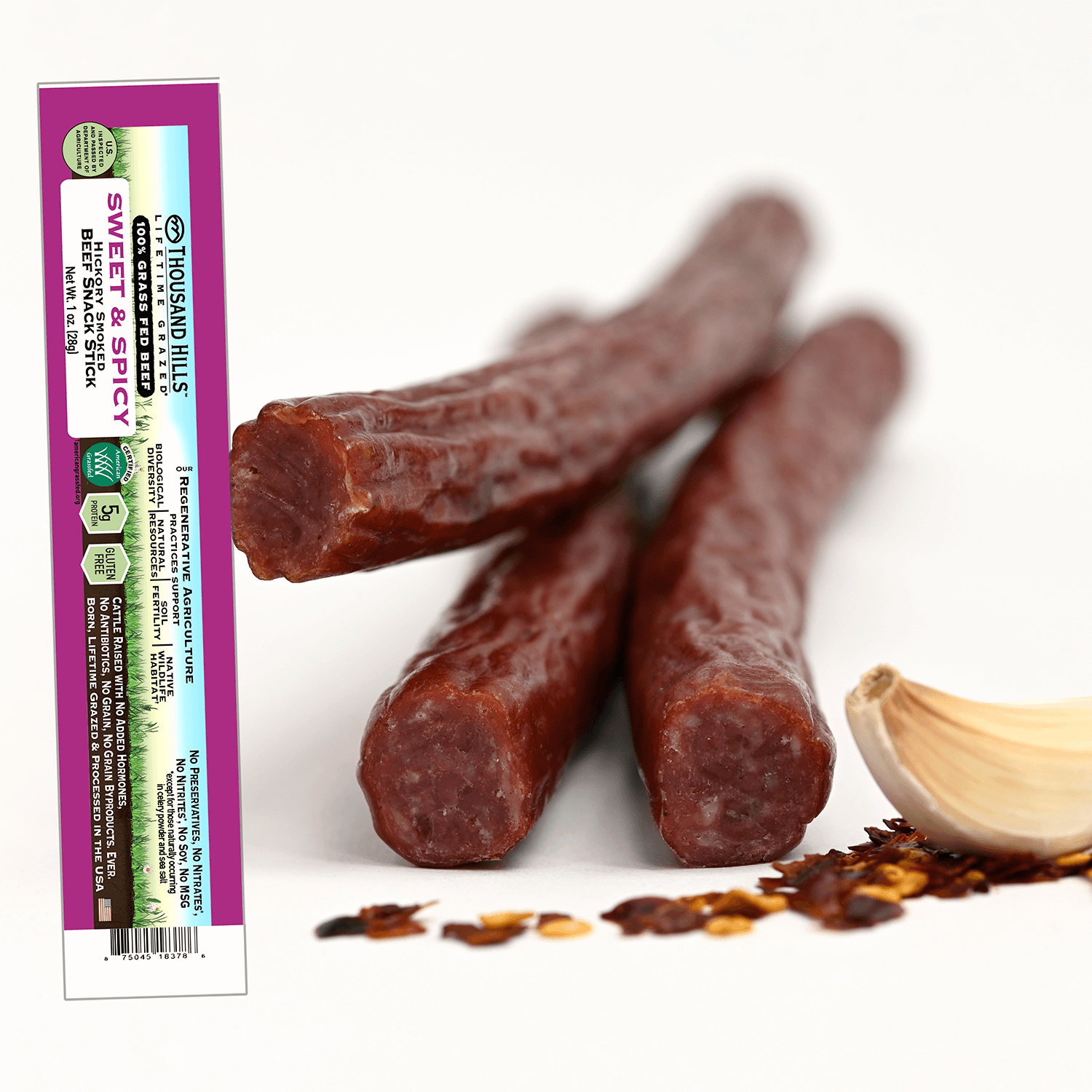Grass Fed Sweet and Spicy Snack Stick – Thousand Hills Lifetime Grazed