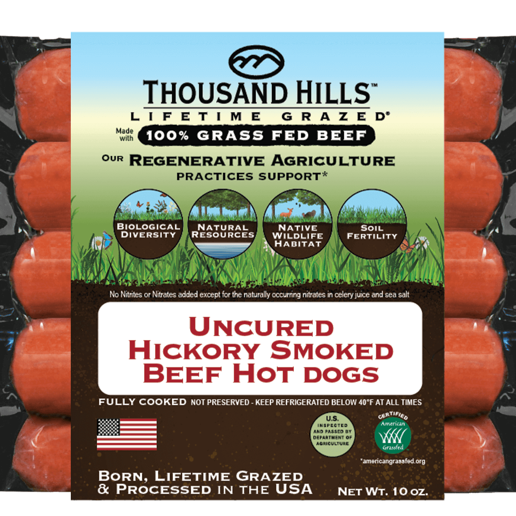 Hickory Smoked Beef Hot Dogs – Thousand Hills Lifetime Grazed