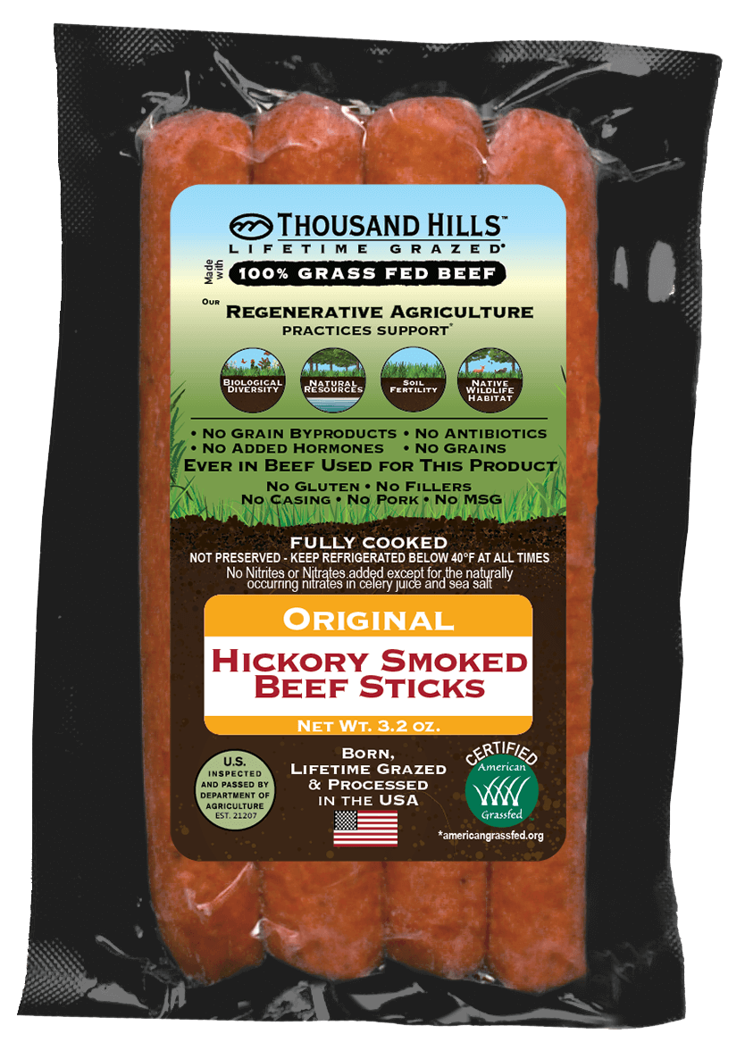 Hickory Smoked Original Beef Stick – Thousand Hills Lifetime Grazed