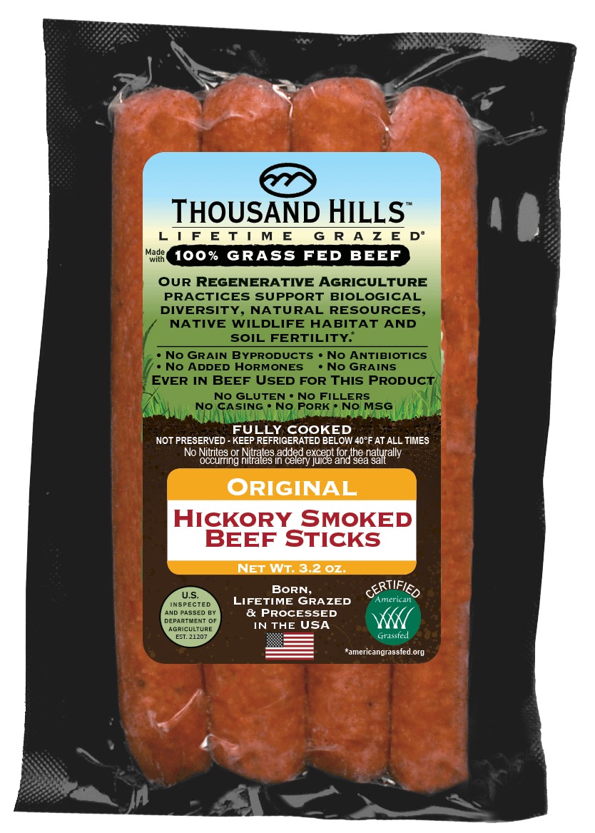 Hickory Smoked Original Beef Stick – Thousand Hills Lifetime Grazed
