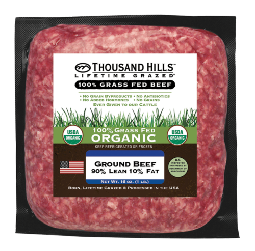 Organic 90/10 Grass Fed Ground Beef – Thousand Hills Lifetime Grazed