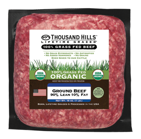 Organic 90/10 Grass Fed Ground Beef |100% Grass Fed | Thousand Hills ...