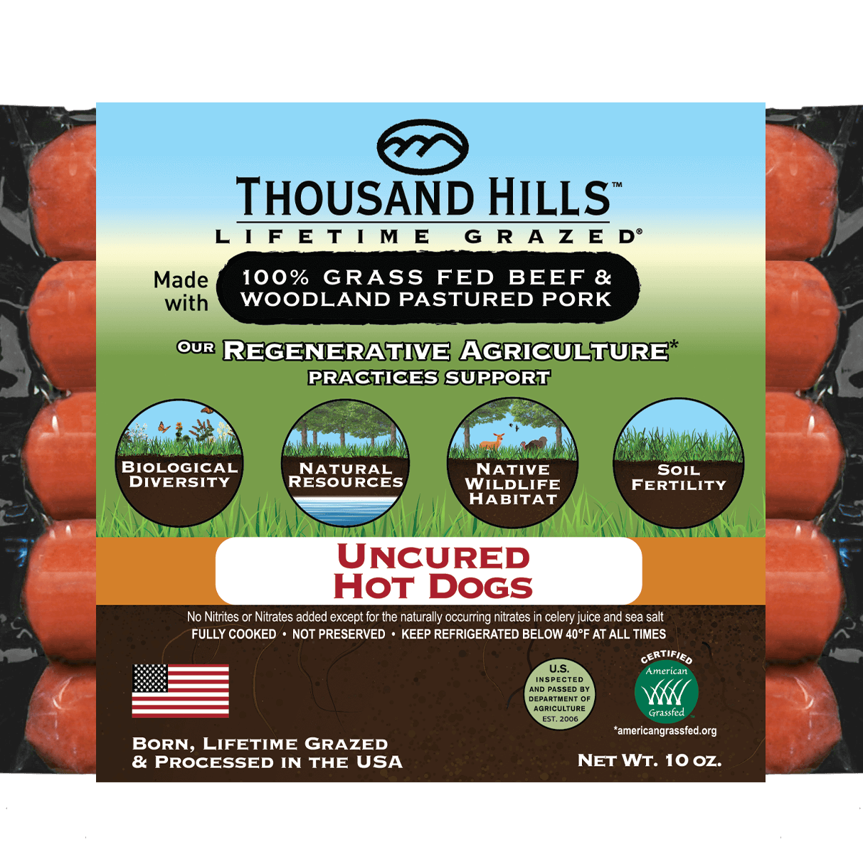 Pork and Beef Classic Hot Dog – Thousand Hills Lifetime Grazed